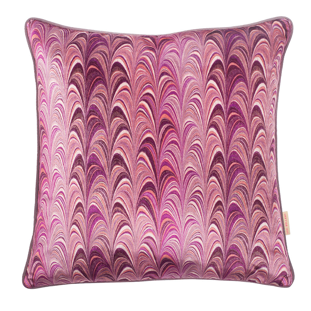 Orchid Fine Comb Velvet Square Cushion Susi