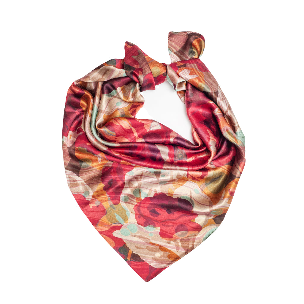 Autumn Rose Marbled Luxury Silk Scarf by Susi Bellamy – susi-bellamy.com