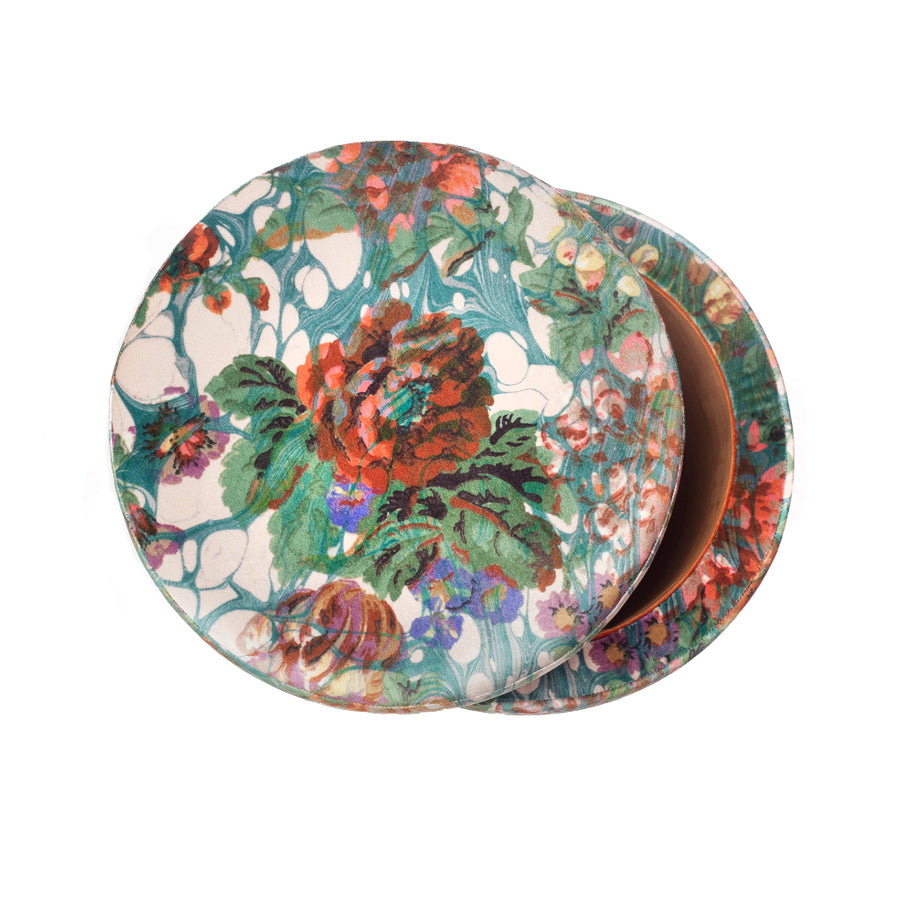 Blue Rose Marbled Velvet Stool – susi-bellamy.com