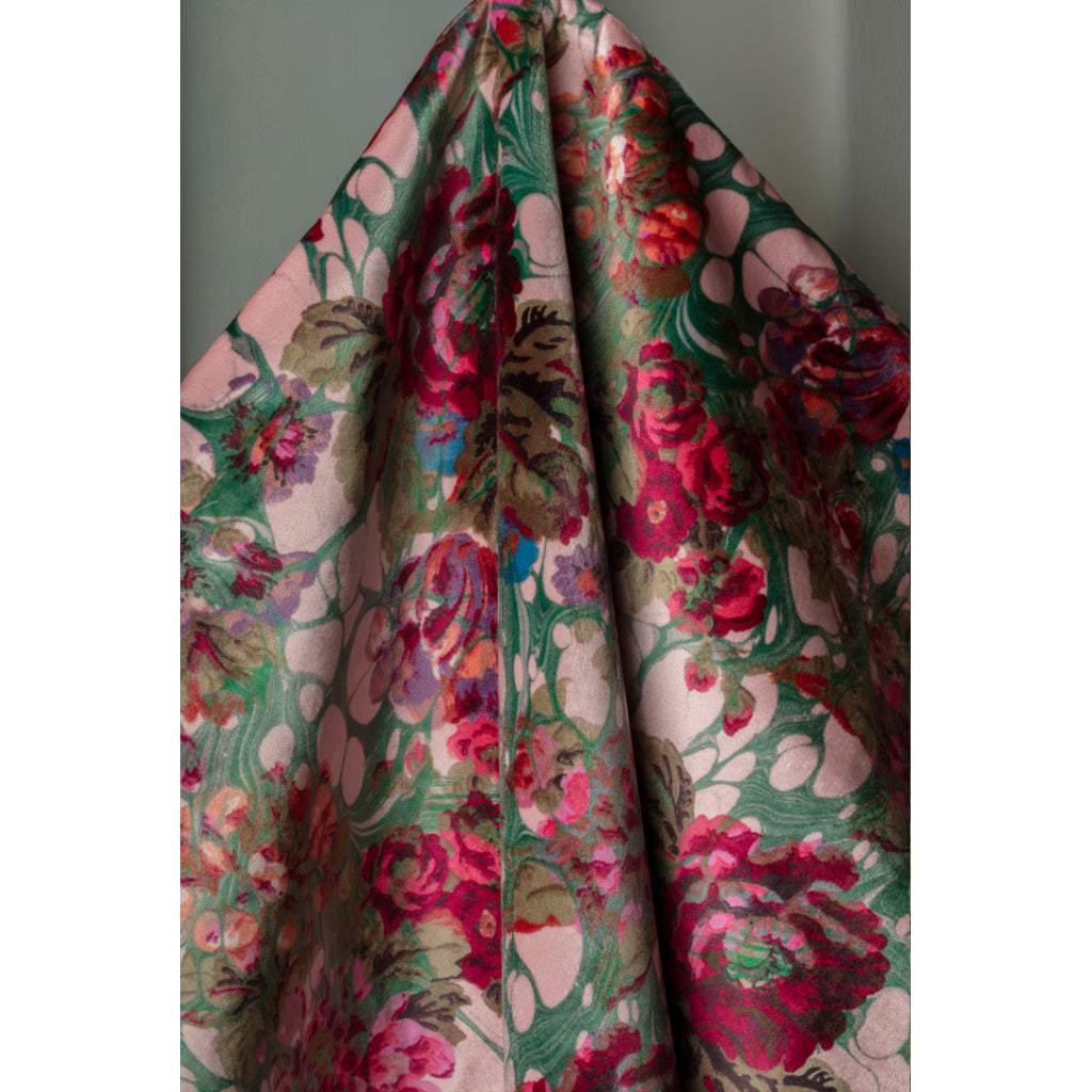 Pink Rose Marbled Velvet Fabric – susi-bellamy.com