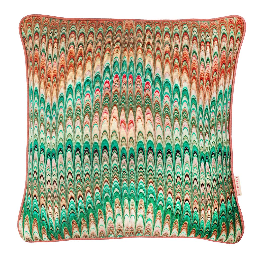 Tamarind Plumes Square Linen Cushion – susi-bellamy.com